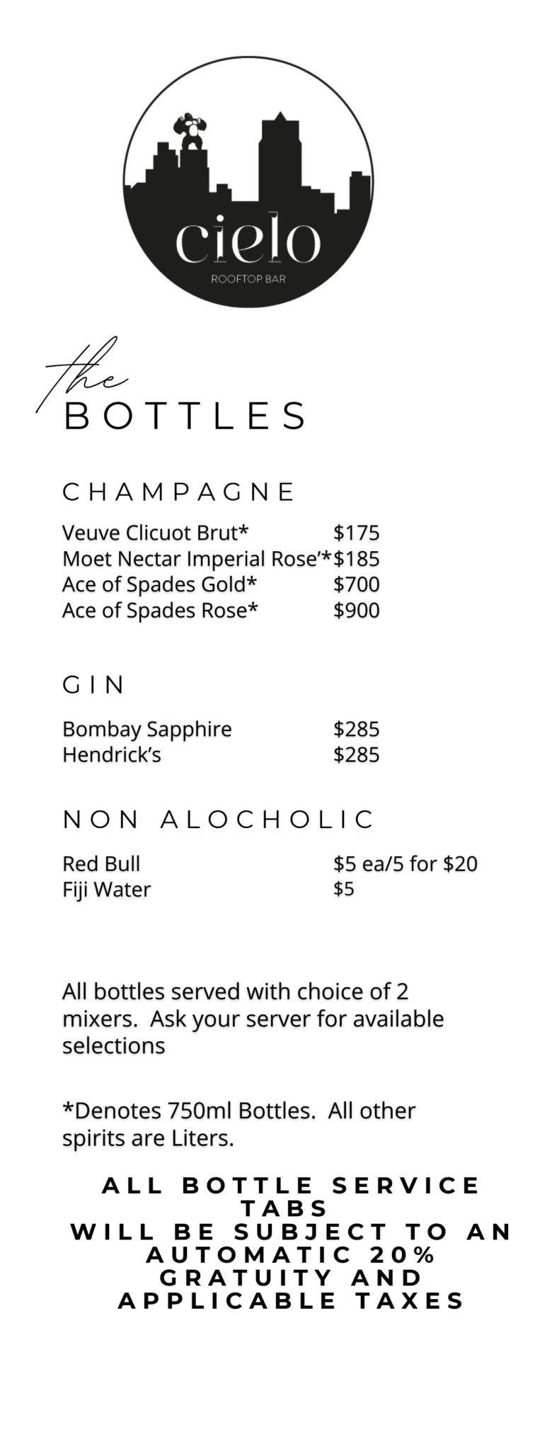 Our Menu – Cielo Rooftop