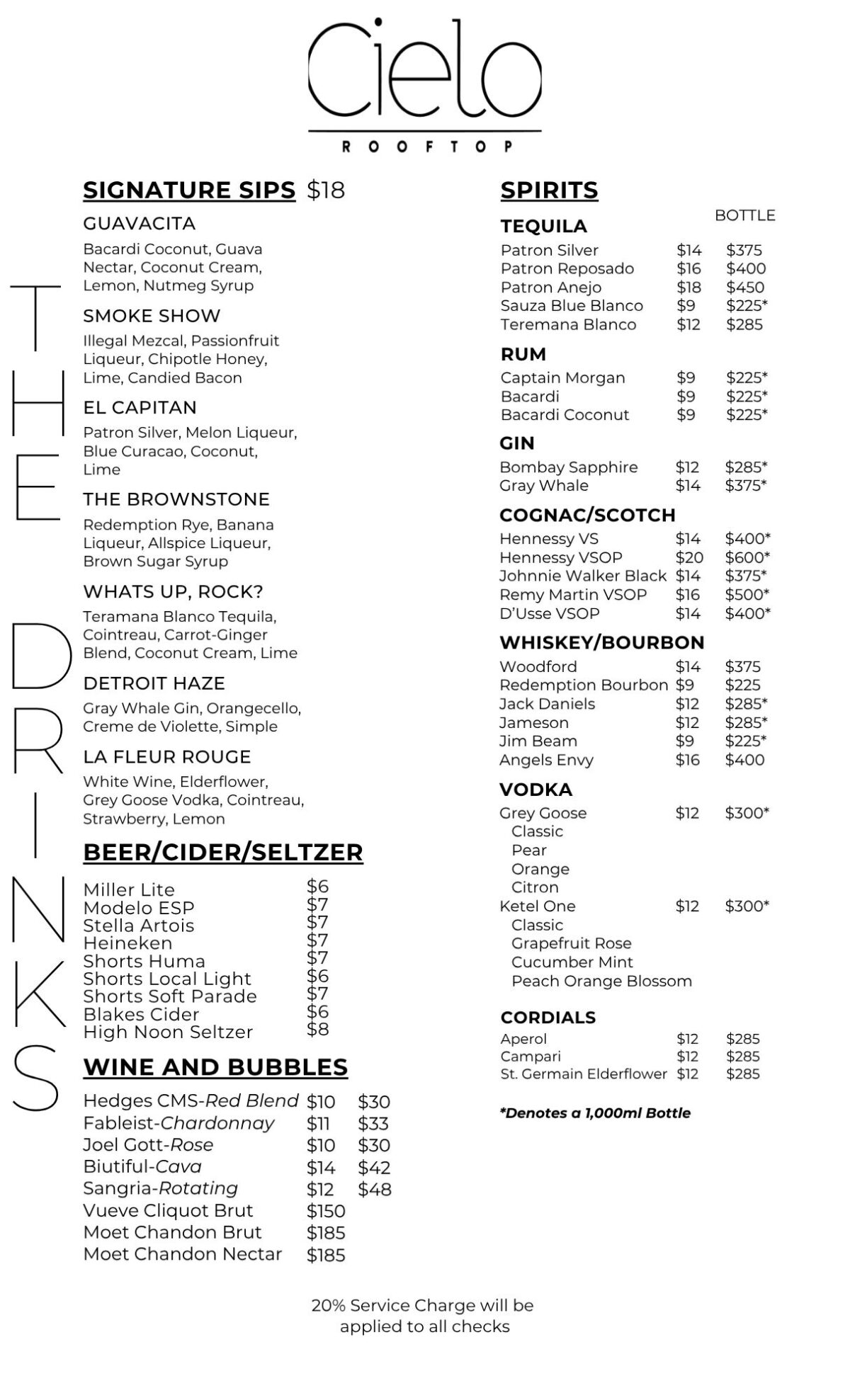 Our Menu – Cielo Rooftop